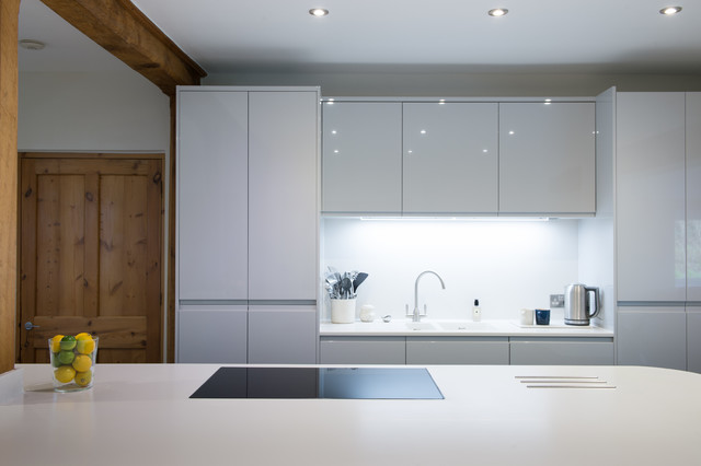 Stunning Open plan light grey and dusk grey kitchen - Modern - Kitchen ...