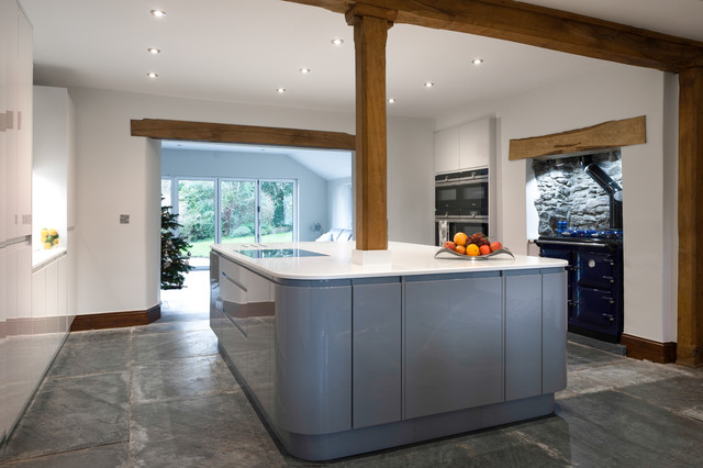 Stunning Open plan light grey and dusk grey kitchen - Modern - Kitchen ...