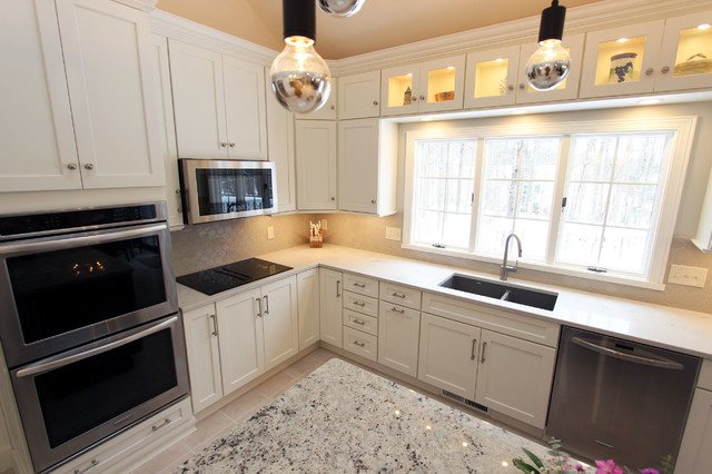 Stunning White Kitchen and Onyx Island with Refaced Butler's Pantry ...