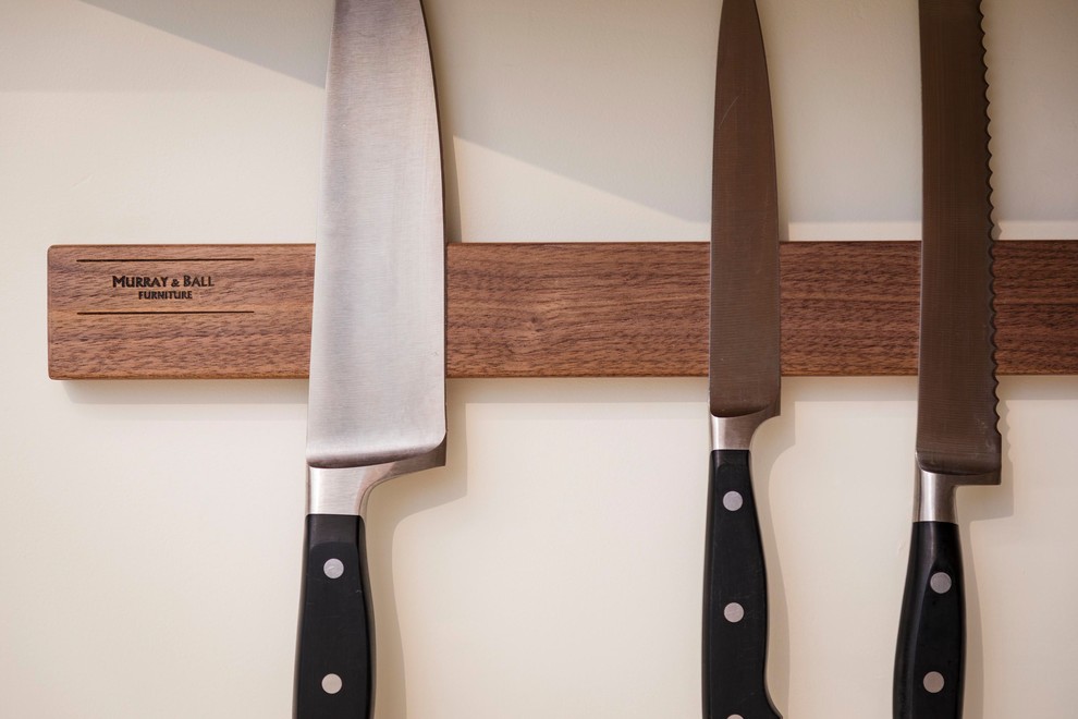 Stylish Freestanding Walnut Kitchen with Concrete worktops - Modern ...