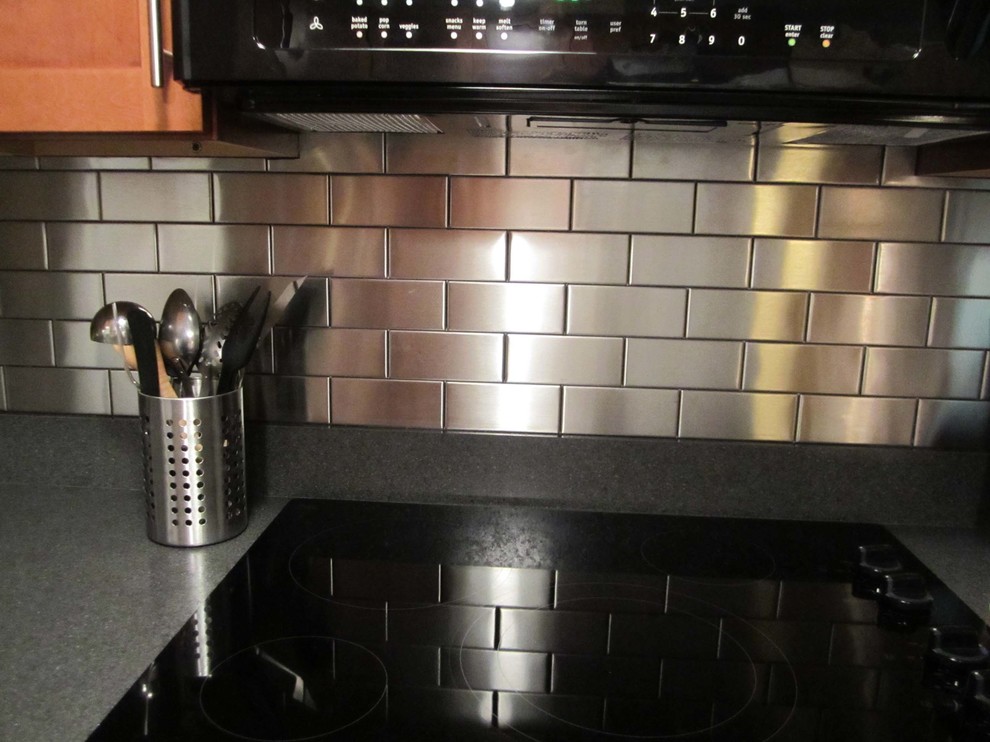 subway tile - Modern - Kitchen - Atlanta - by Stainless Steel Tile | Houzz