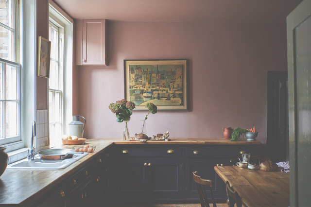 Sulking Room Pink and Paean Black Kitchen - Traditional - Kitchen ...