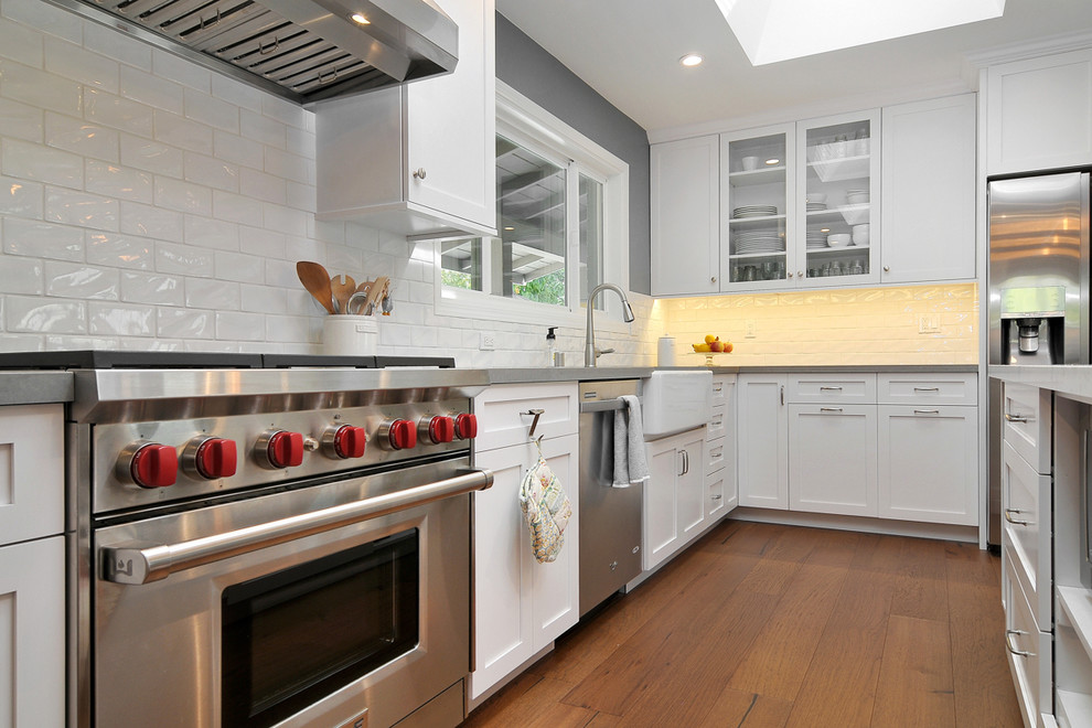Sunnyvale Transitional White & Grey Kitchen - Transitional - Kitchen ...