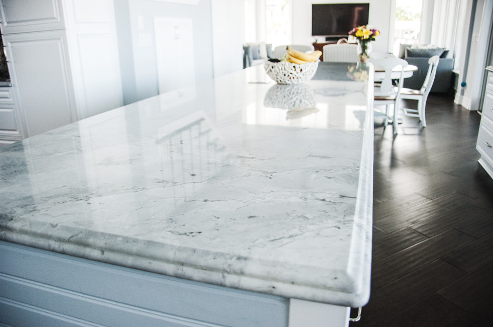 Super White Quartzite - Contemporary - Kitchen - Miami - by SoBe Stone ...