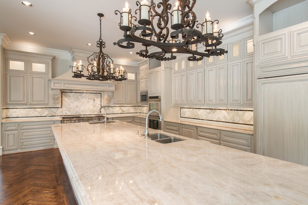 Taj Mahal quartzite kitchen- Dallas - Traditional - Kitchen - Dallas ...