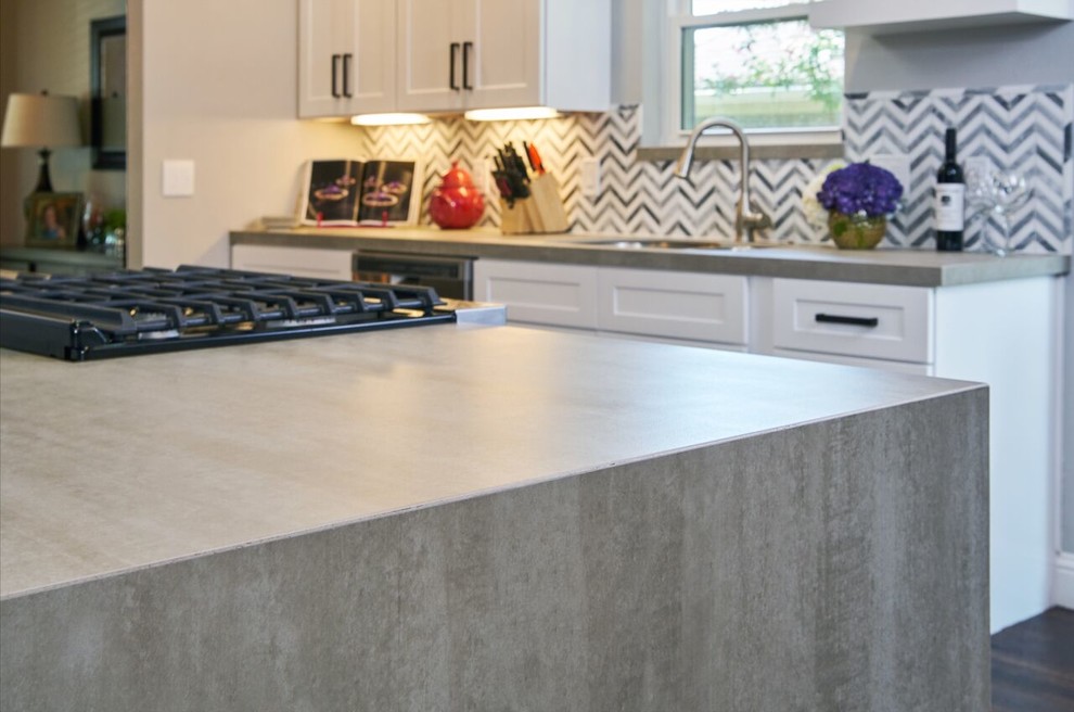 Techlam Top porcelain Blaze Grey kitchen - Transitional - Kitchen ...