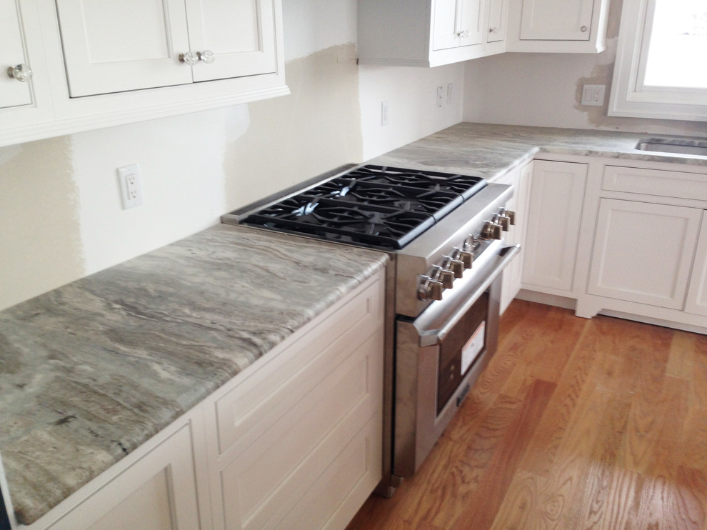 Terra Bianca Antiqued quartzite - Beach Style - Kitchen - New York - by ...