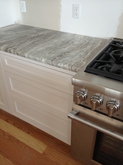 Terra Bianca Antiqued quartzite - Coastal - Kitchen - New York - by ...