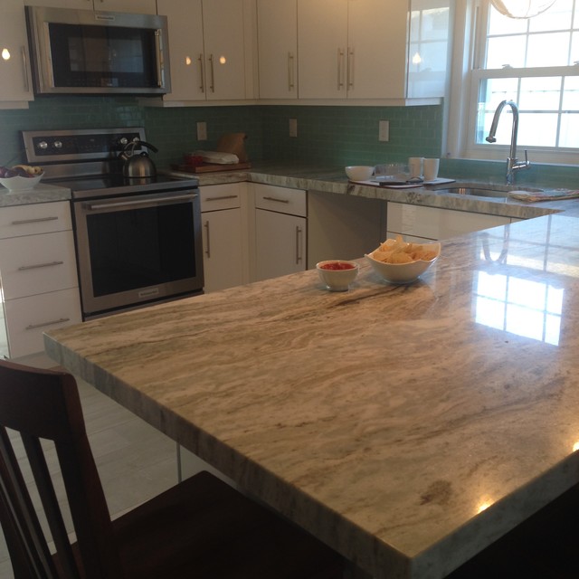 Terra Bianca - Beach Style - Kitchen - New York - by Elite Stone ...