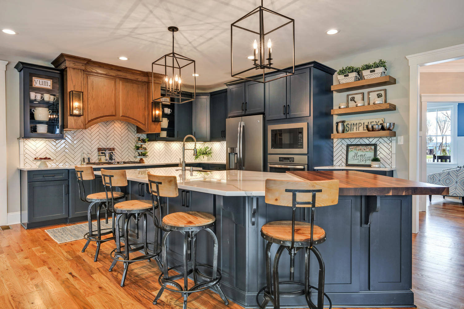 Custom Angled Island Kitchen Copley Kitchen Renovation | Daso Custom