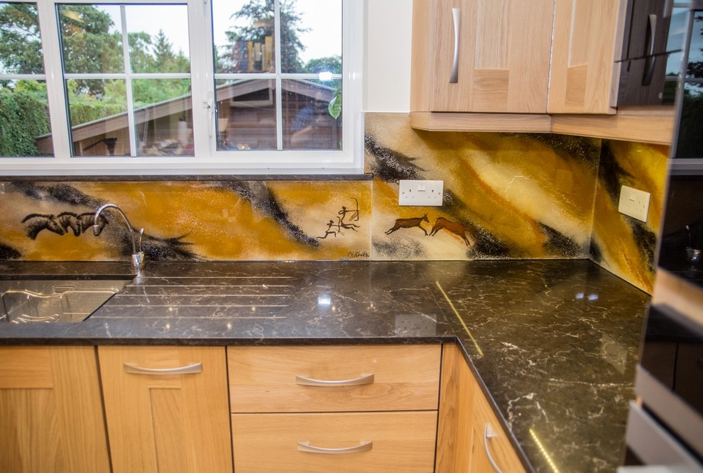 "THE CAVEMAN" bespoke kitchen splashback by designer Juliet Eve ...
