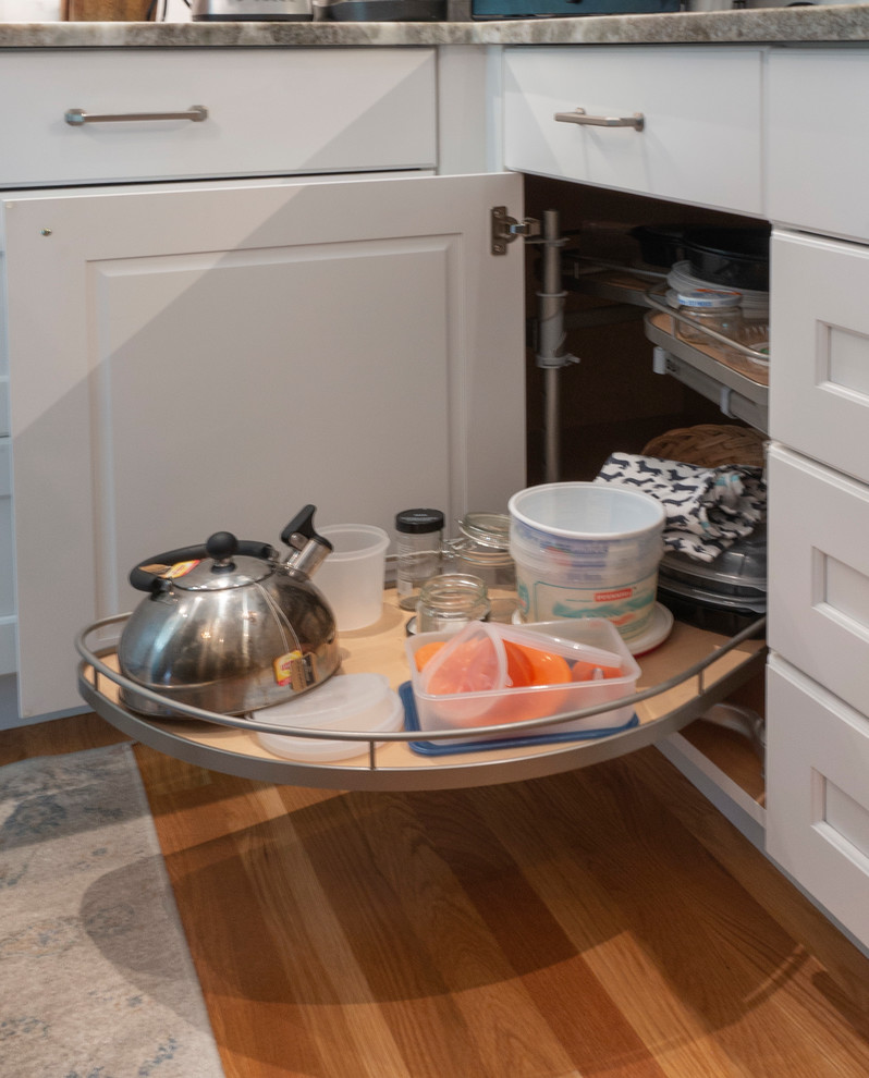 The Häfele Le Mans unit in a corner cabinet - Transitional - Kitchen ...