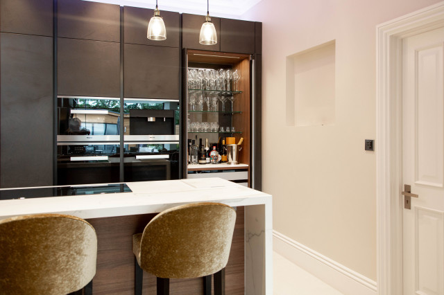 Concrete & Wood Veneer Leicht Kitchen in West London - Contemporary ...