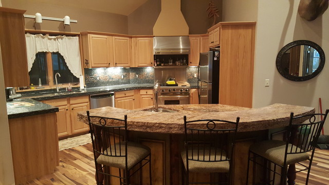 Thick Chiseled Edge Kitchen Countertops - Rustic - Kitchen - Denver ...