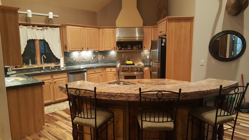 Thick Chiseled Edge Kitchen Countertops - Rustic - Kitchen - Denver ...