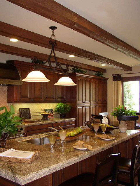 Faux Beams on a Kitchen Ceiling Design - Traditional - Kitchen ...