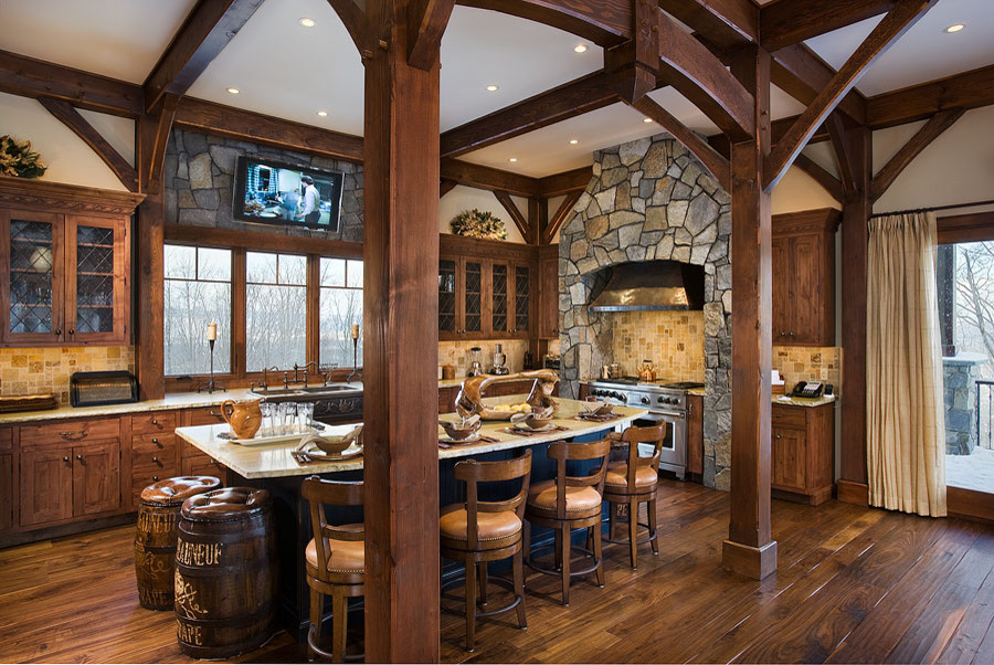 Timber frame kitchen designs - Traditional - Kitchen - Denver - by ...