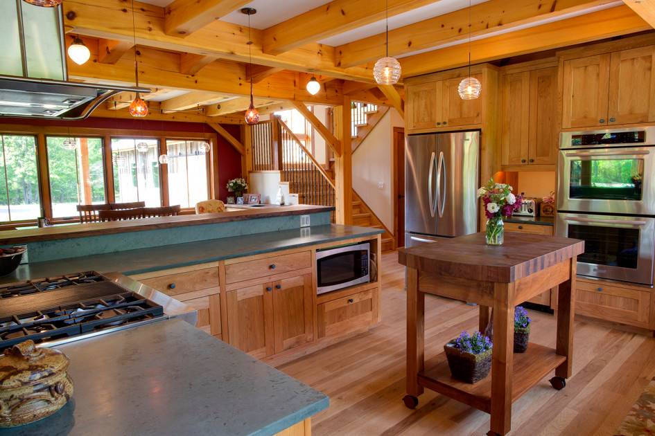 Timber Frame Kitchen with Custom Cabinetry - Modern - Kitchen - New ...