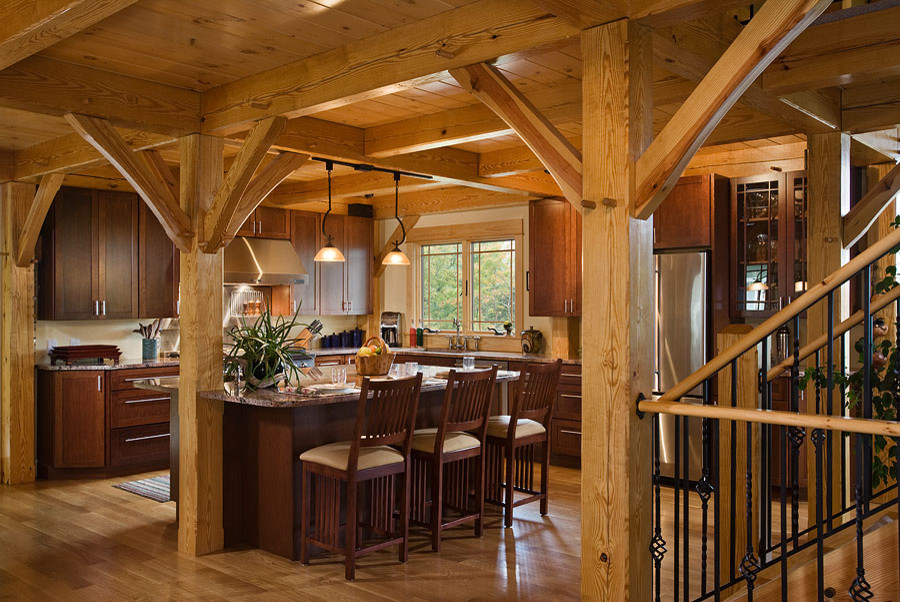 Timber Frame Kitchen - Contemporary - Kitchen - New York - by Woodhouse ...