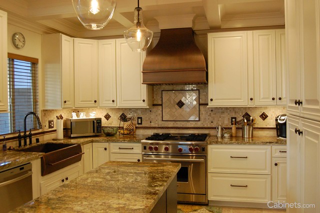 Timeless Alabaster Kitchen with Bronze Details | Cabinets.com ...