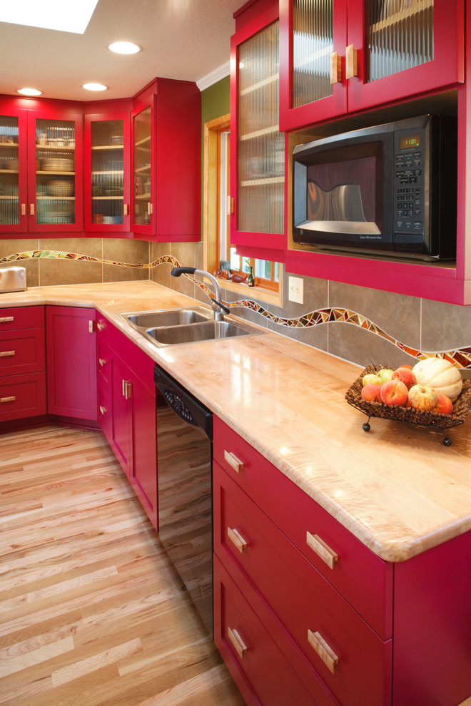 Timeless Red Contemporary Kitchen - Transitional - Kitchen - Other - by ...