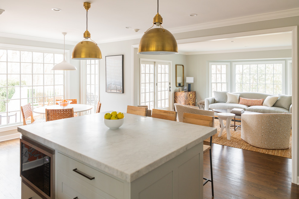Timeless White Kitchen in New Canaan - Transitional - Kitchen - New ...