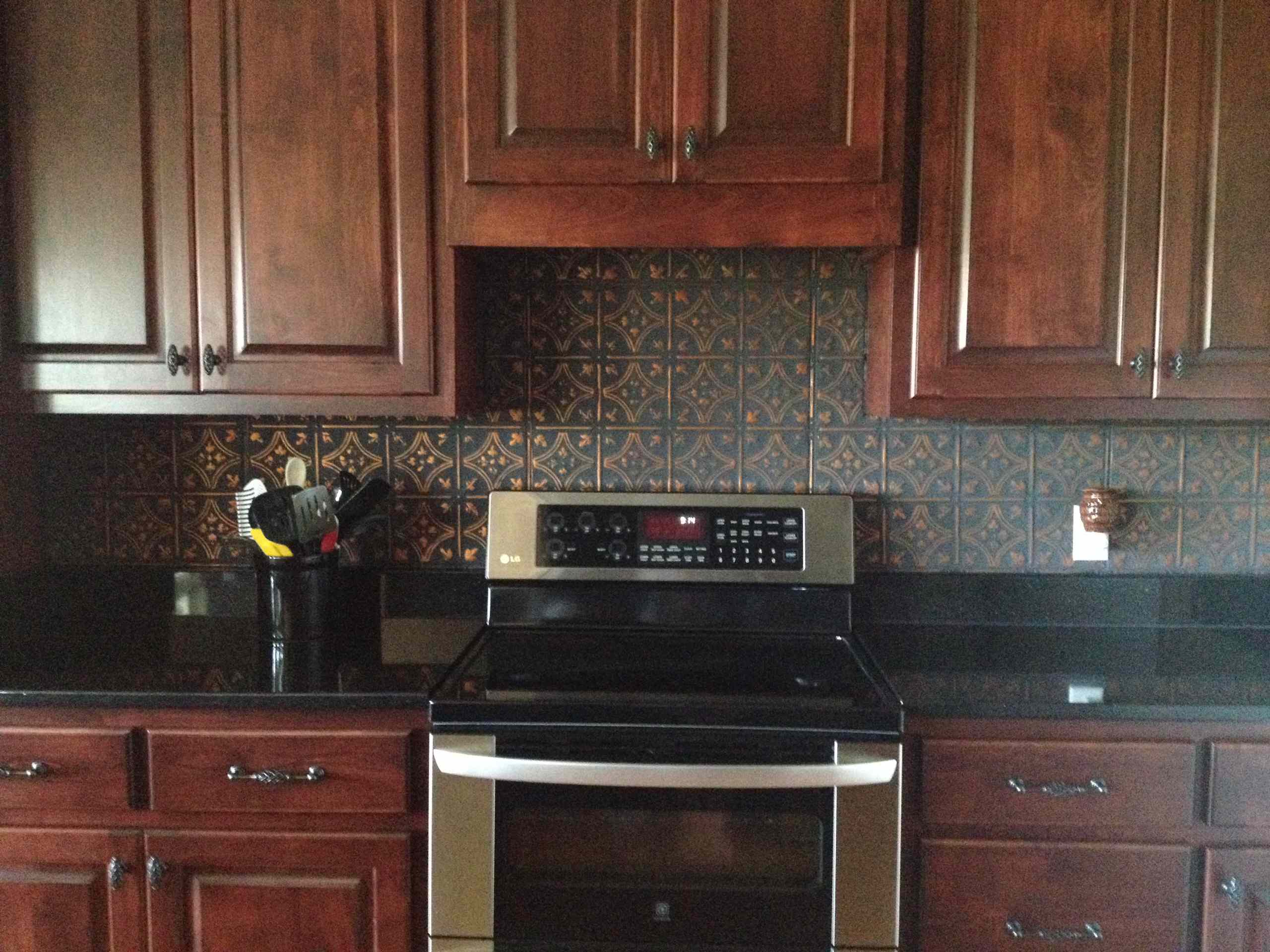 Metal Ceiling Tiles As Backsplash | Shelly Lighting