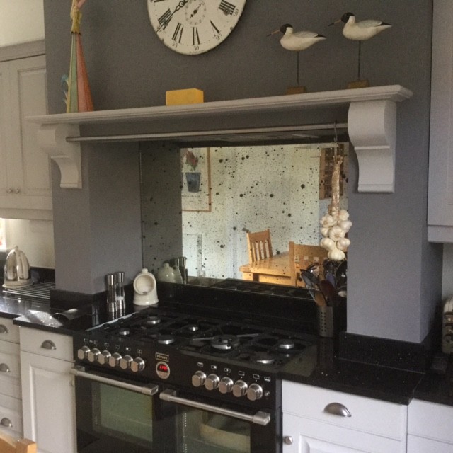 Toughened Vintage Sparkle Antique Mirror Splashback - Contemporary ...