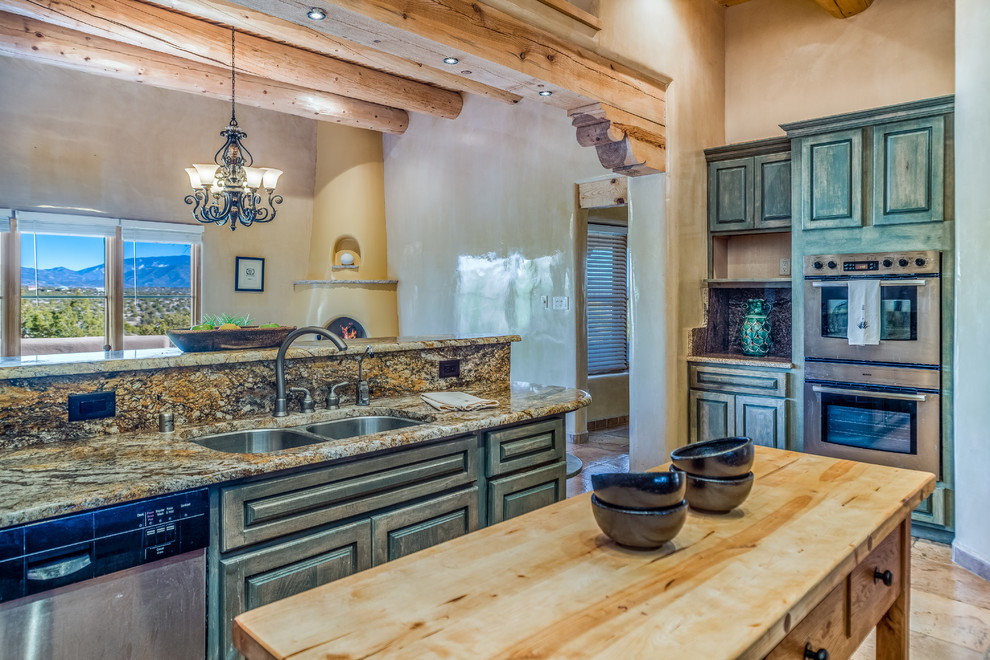 Traditional Aldea Southwestern House - Southwestern - Kitchen - Other ...