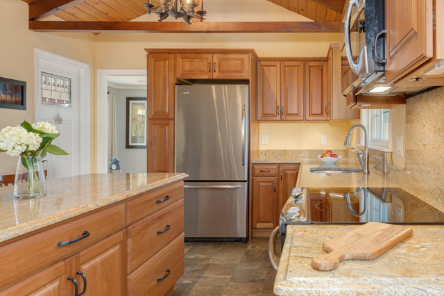 Traditional Cherry Kitchen With Exposed Beams - Traditional - Kitchen ...
