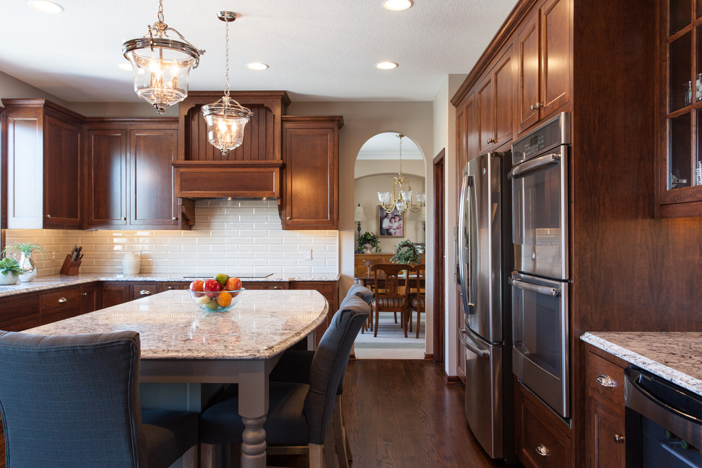 Traditional Dark Wood Kitchen - Traditional - Kitchen - Minneapolis ...