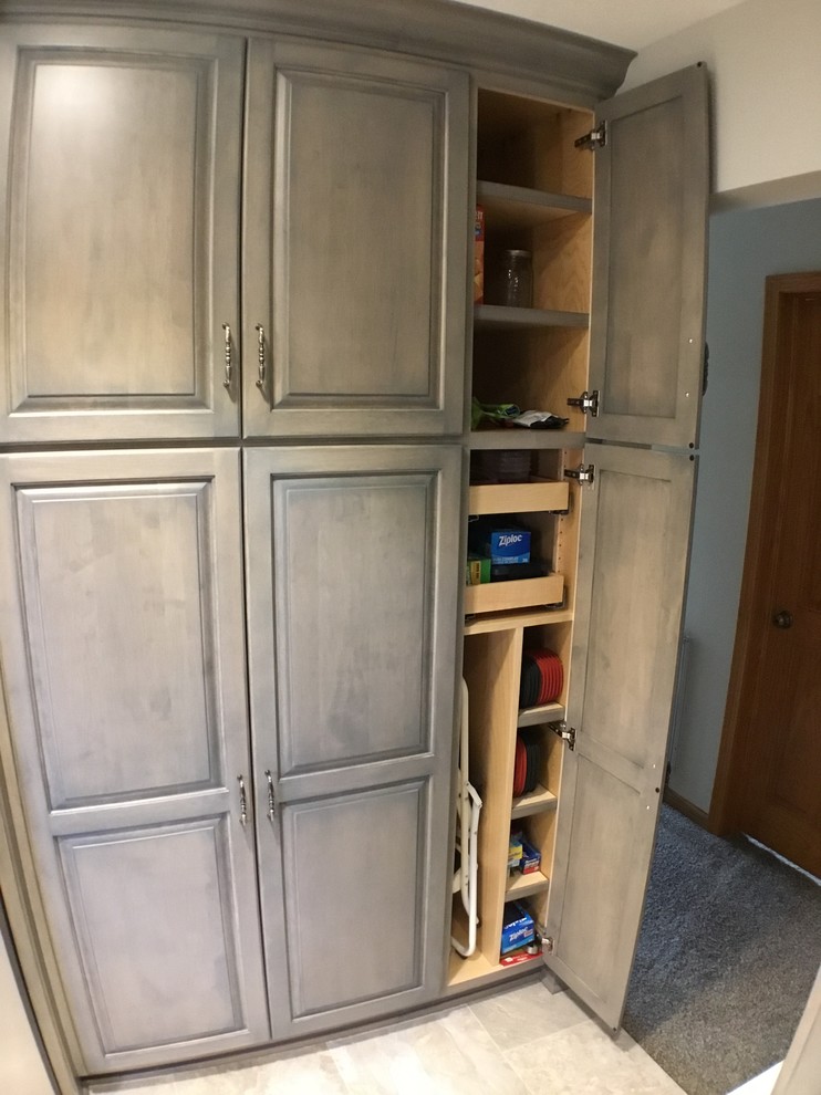 Traditional Gray Stained Maple Kitchen Renovation - Traditional ...