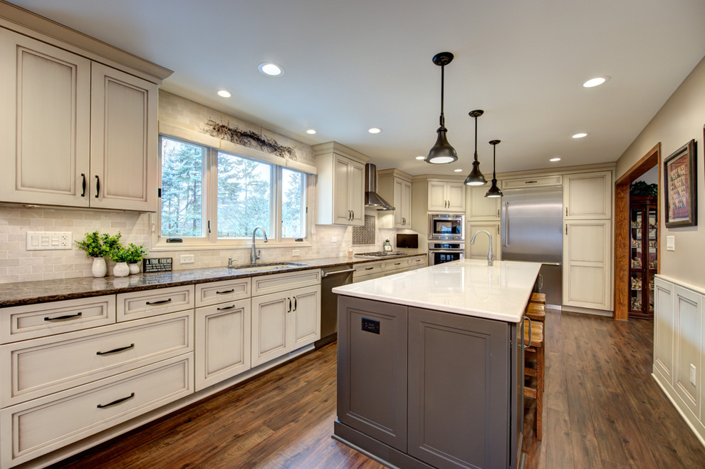 Traditional Kitchen with Mixed Finishes - Traditional - Kitchen ...