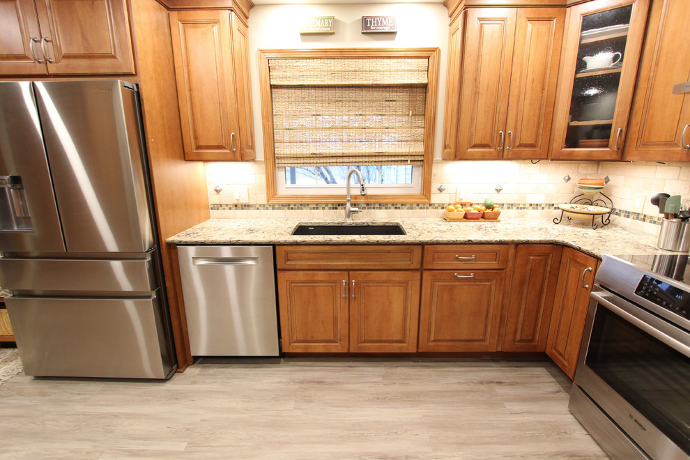 Traditional Kitchen with Quartz Countertop, Window Seat and Coffee Bar ...