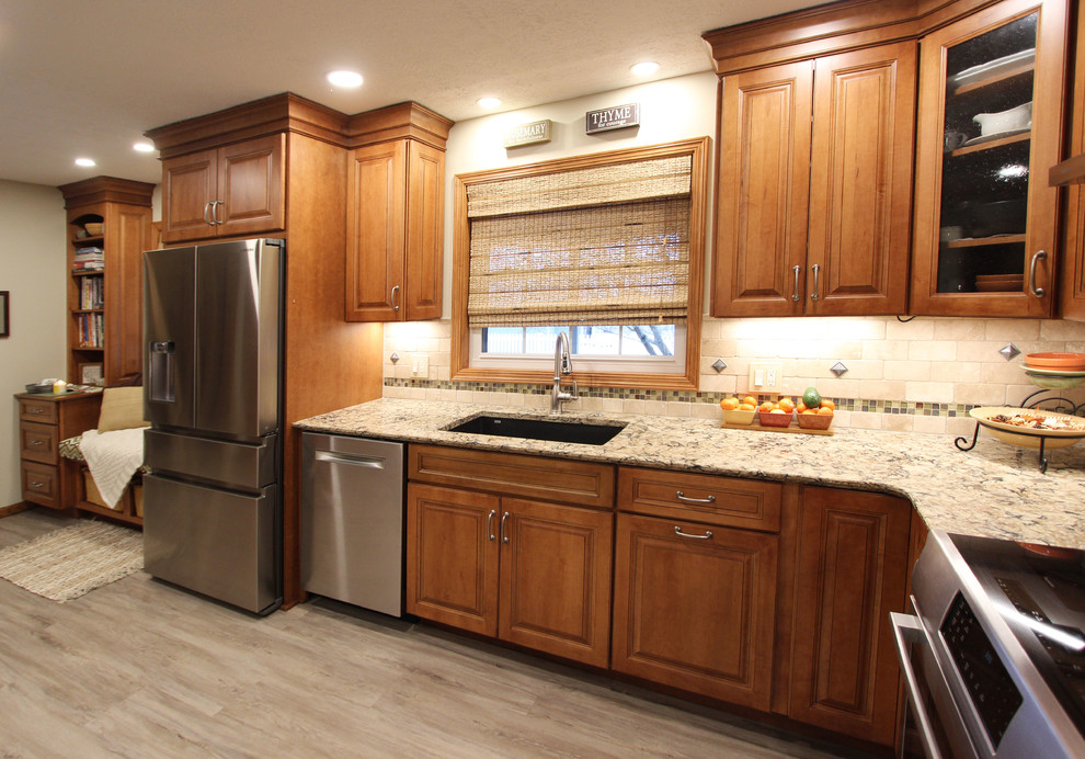 Traditional Kitchen with Quartz Countertop, Window Seat and Coffee Bar ...