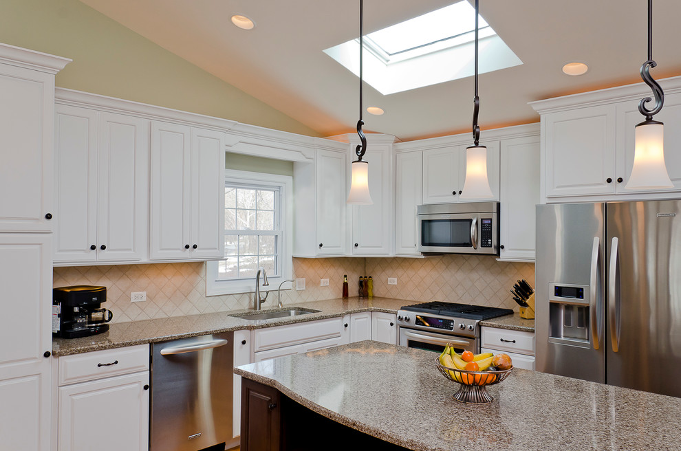 Traditional Kitchen with Two Tone Island - Transitional - Kitchen ...