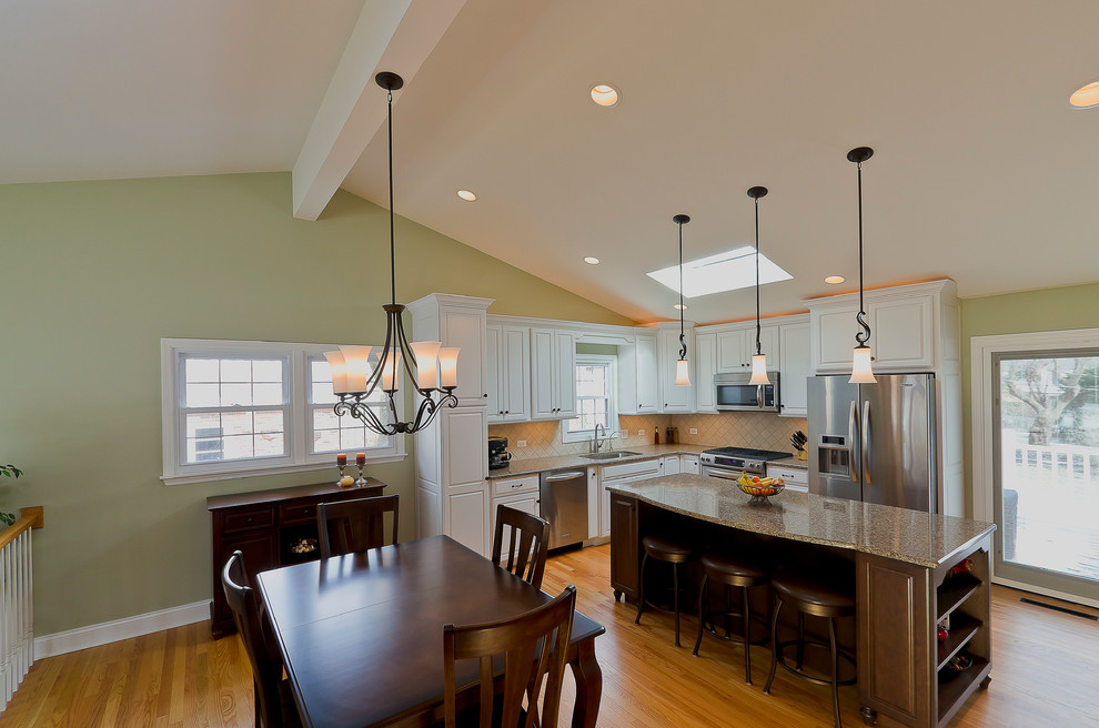 Traditional Kitchen with Two Tone Island - Transitional - Kitchen ...