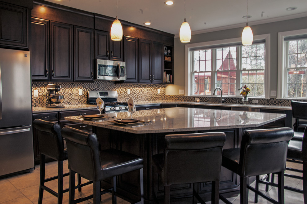 Traditional Open Concept Kitchen Bedford, NH - Transitional - Kitchen ...