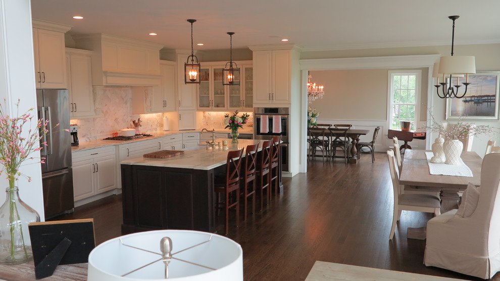 Traditional Open Kitchen in Beautiful Luxury New Home in Canton ...