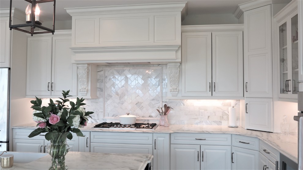 Traditional Open Kitchen in Beautiful Luxury New Home in Canton ...