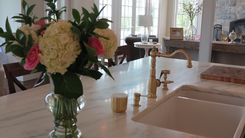 Traditional Open Kitchen in Beautiful Luxury New Home in Canton ...