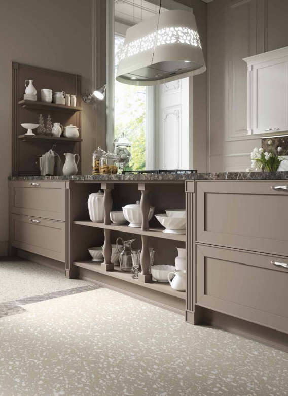Traditional white and brown kitchen with a contemporary feel ...