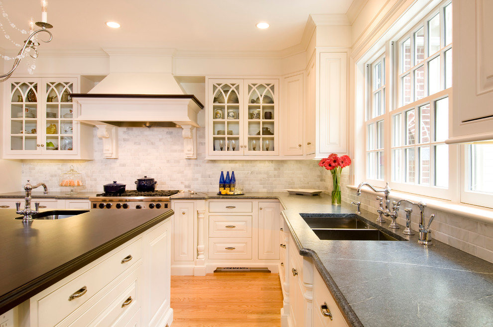 Traditional white inset kitchen in Belmont - Traditional - Kitchen ...