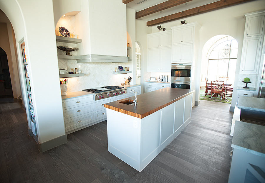 Traditional White Kitchen: Grey Floor-White Oak - Traditional - Kitchen ...