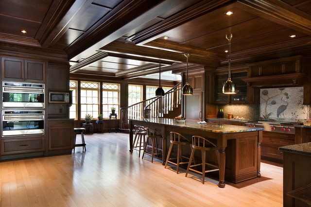 Traditional Wood Kitchen figured walnut - Classique - Cuisine - New ...