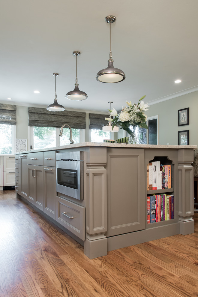 Transitional Antique White/Iron Gate Kitchen - Transitional - Kitchen ...