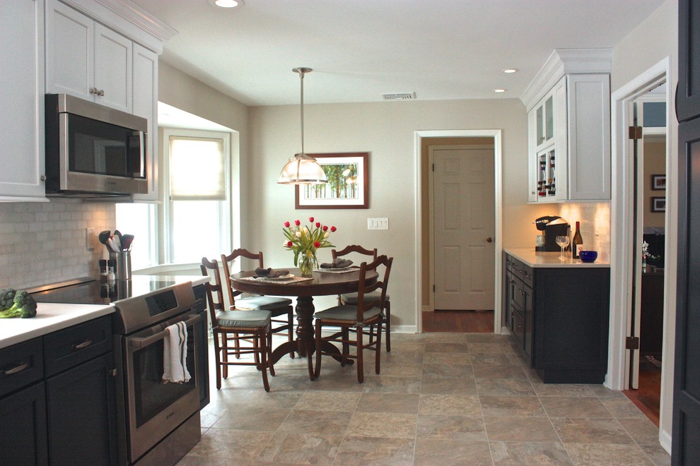 Transitional Blue & White Kitchen - Transitional - Kitchen - New York ...