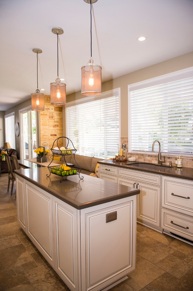 Transitional Kitchen in White With Some Traditional Flavors ...