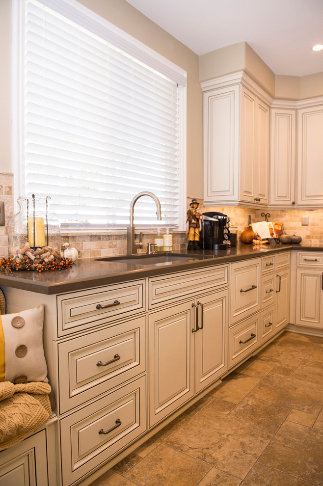 Transitional Kitchen in White With Some Traditional Flavors ...