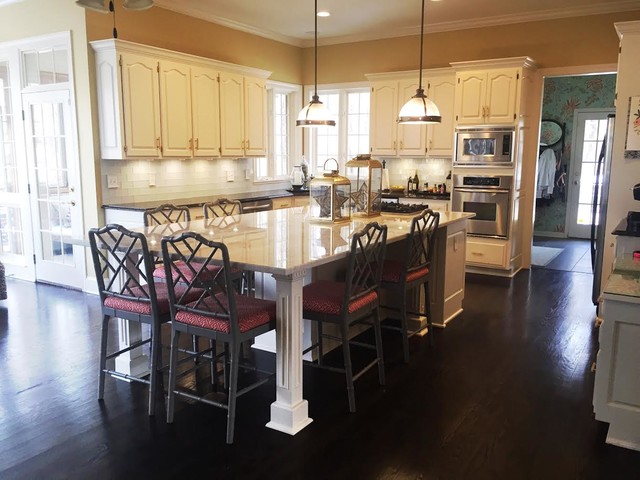 Transitional Kitchen Island Extension - Transitional - Kitchen - Kansas ...